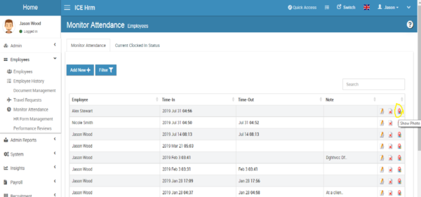 Attendance Tracking - IceHrm
