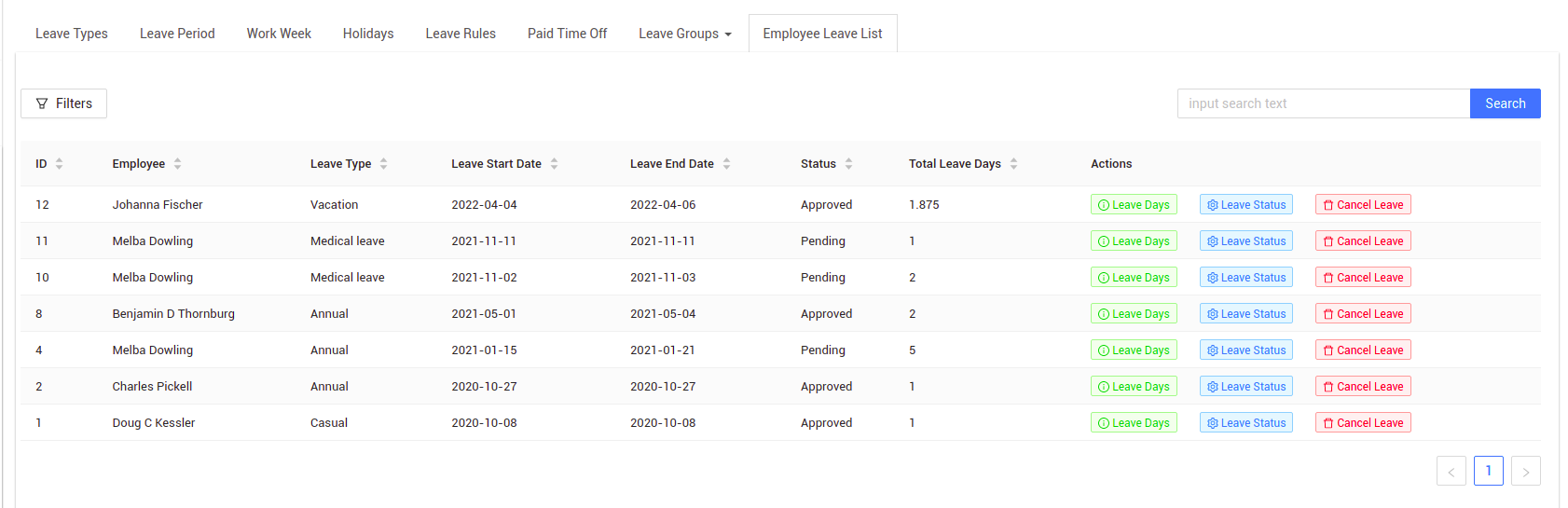 Leave Requests and Approval - IceHrm