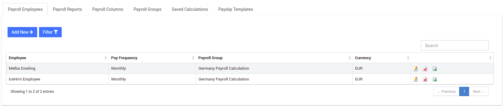 Payroll Management - IceHrm
