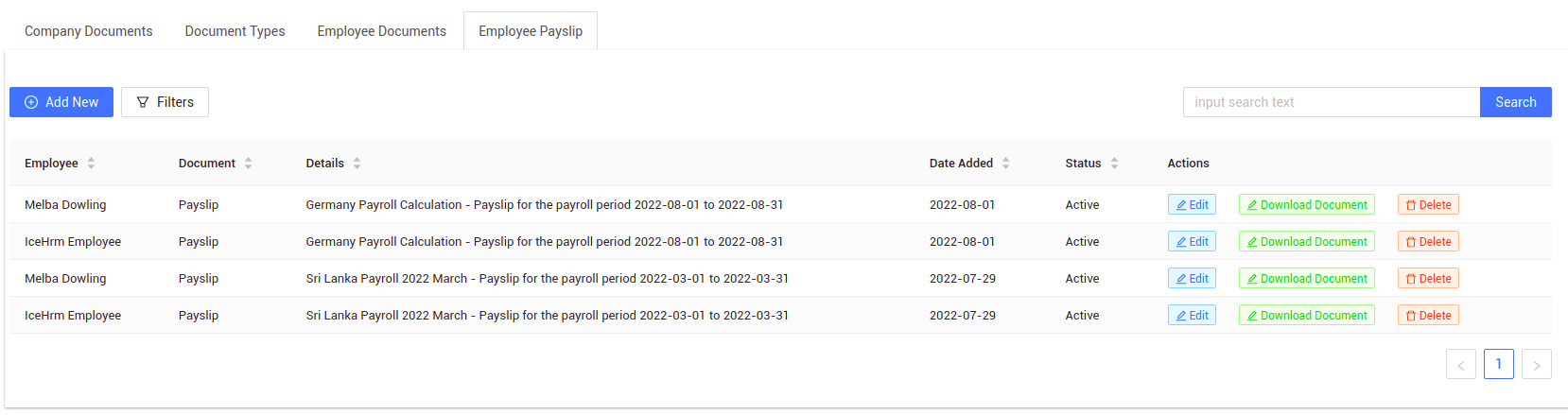 Payroll Management - IceHrm