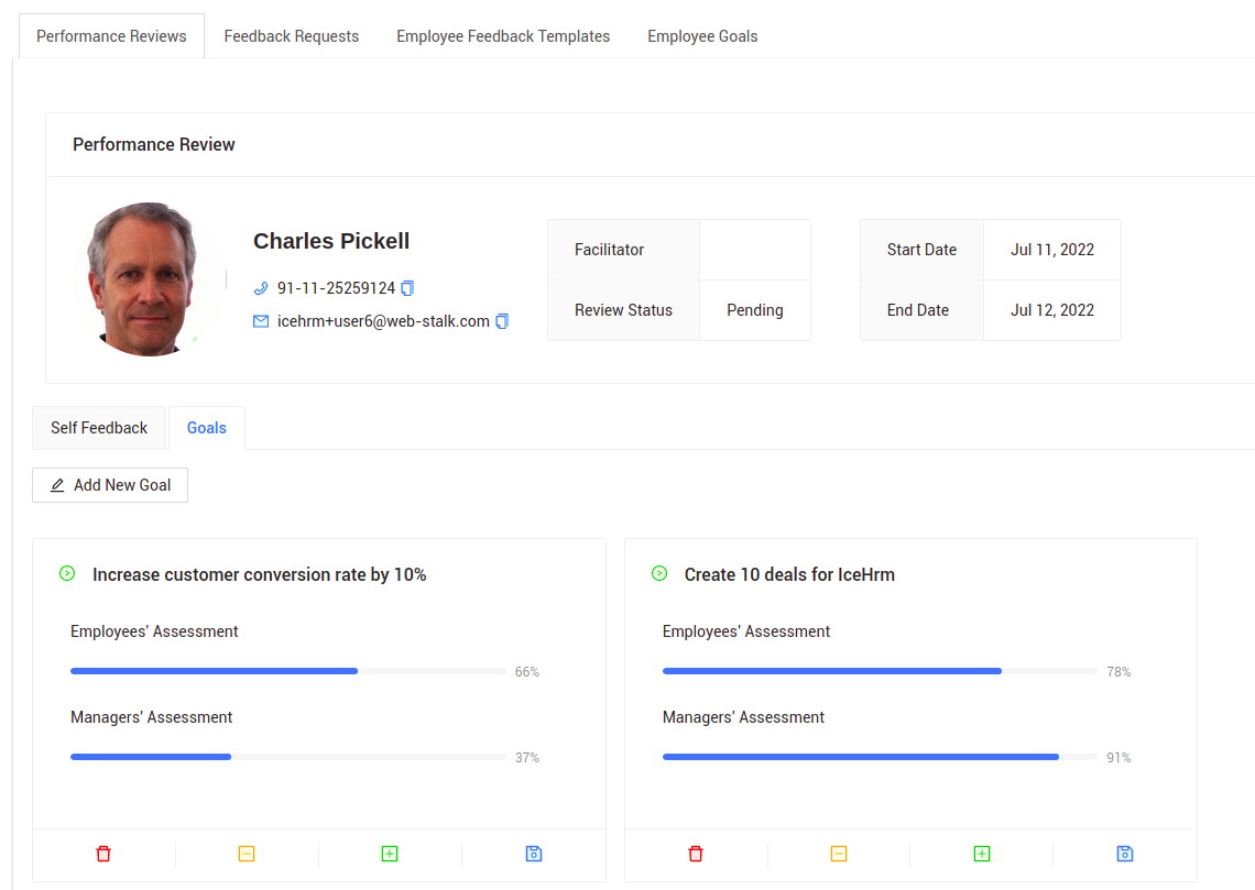 Performance Reviews and 360° Feedback - IceHrm
