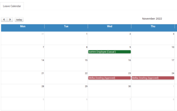 Leave Management System - IceHrm
