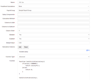 Types Of Payroll Columns - IceHrm
