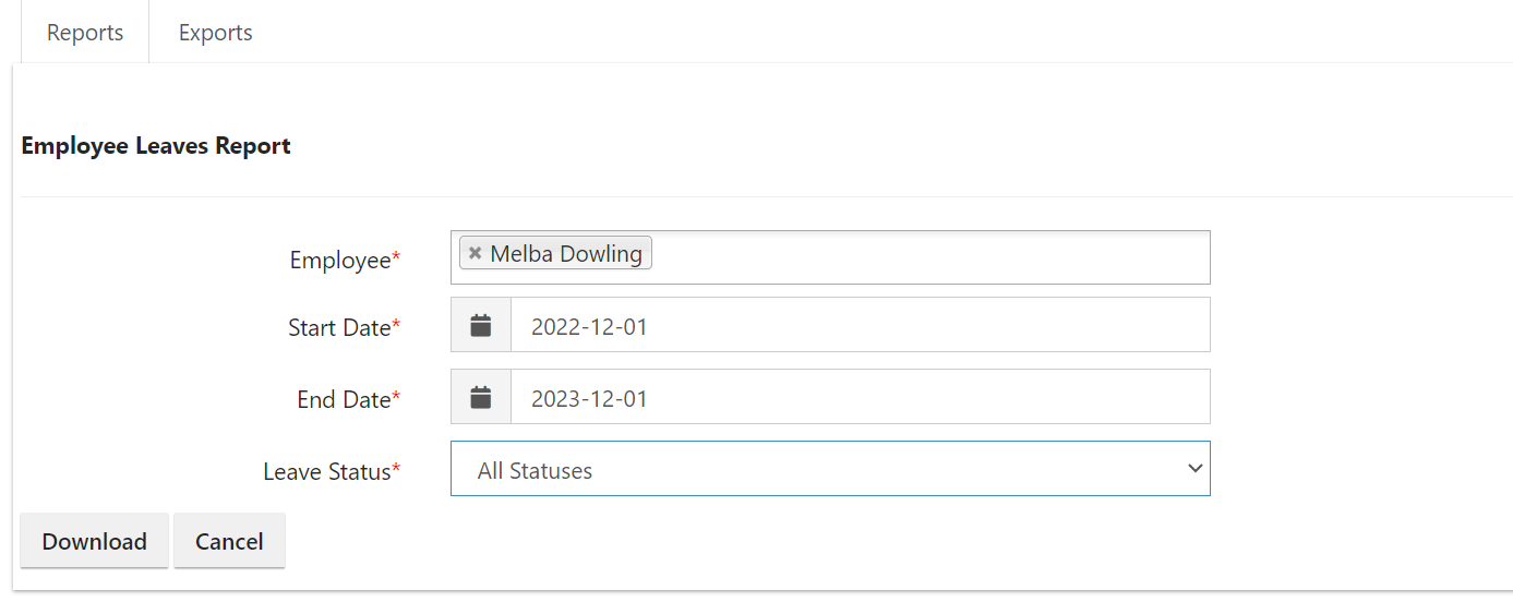 Leave Reports - IceHrm