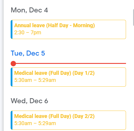 Leave Calendar - IceHrm