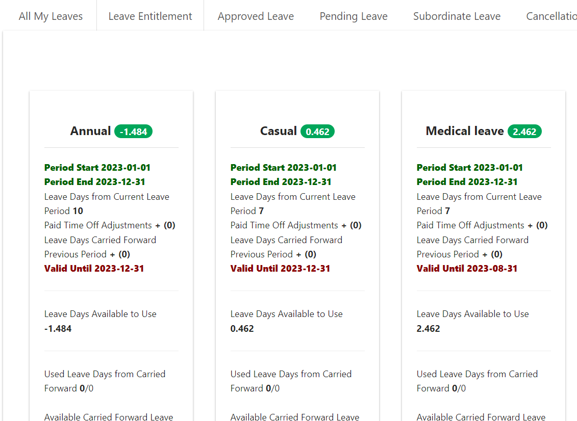 Leave Accrual and Carry Forward - IceHrm