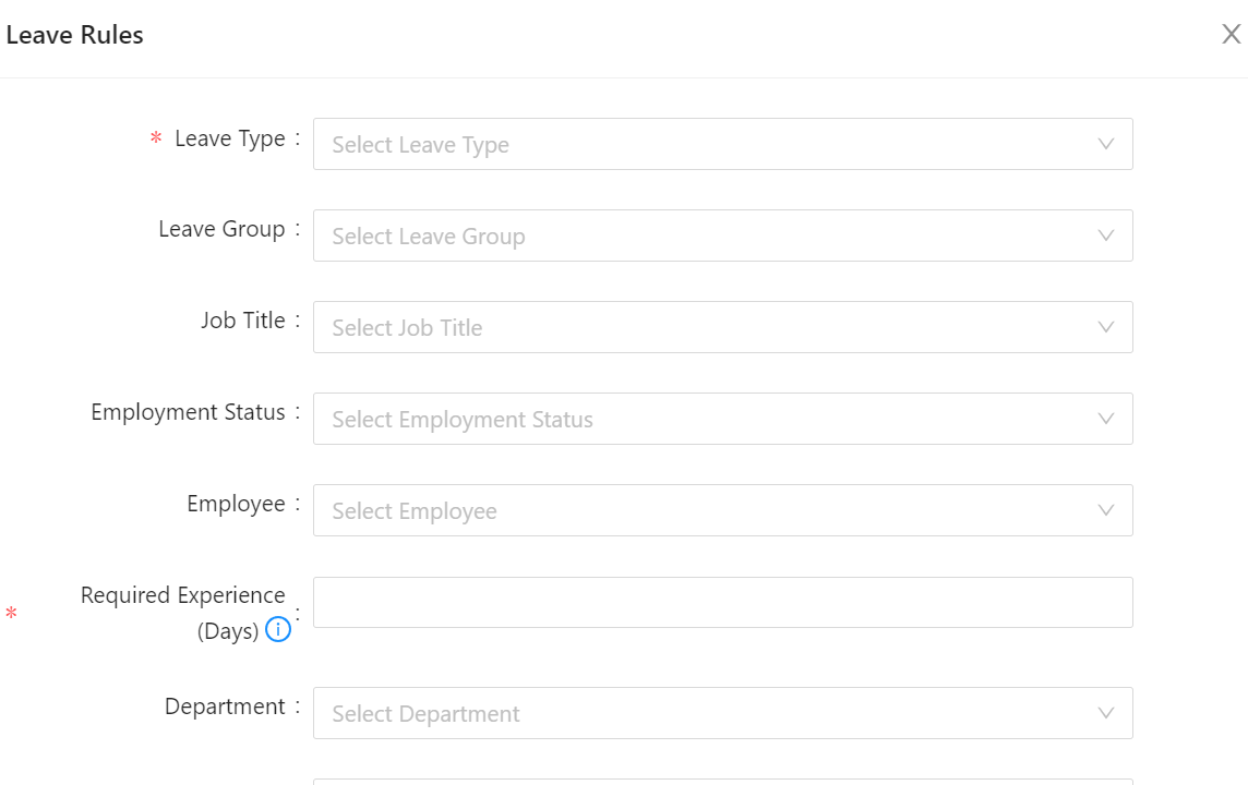 Leave Rules - IceHrm