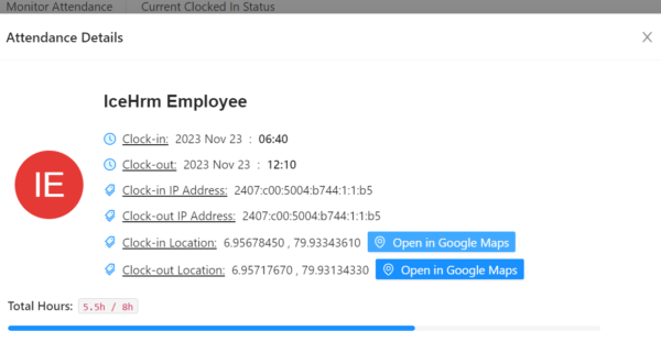 Attendance Management - IceHrm